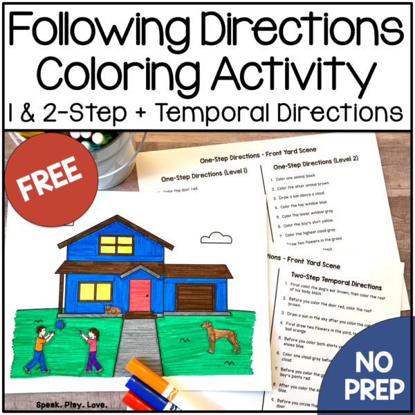 Free Following Directions Coloring Sheets - 1 & 2 Step Directions ...