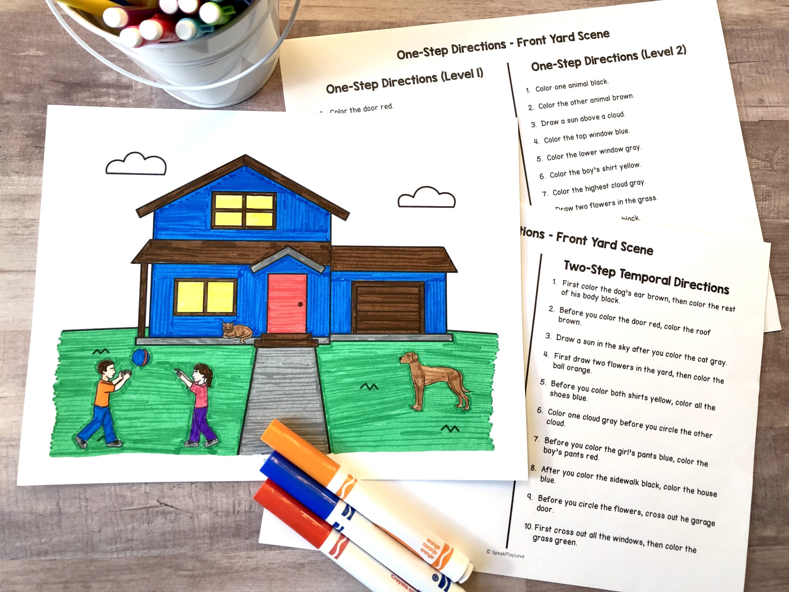 Free Following Directions Coloring Sheets - 1 & 2 Step Directions ...