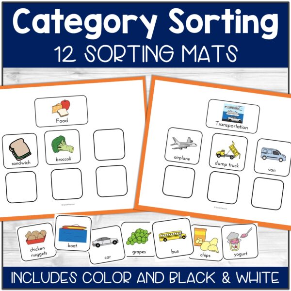Categories Speech Therapy Activities - Category Sorting - Preschool ...
