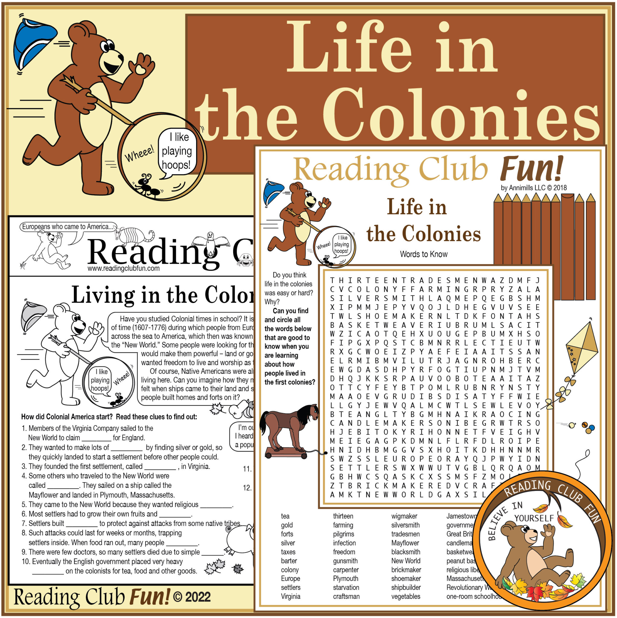 Life in the Colonies (Columbus to the Revolution) : Printable Puzzles ...