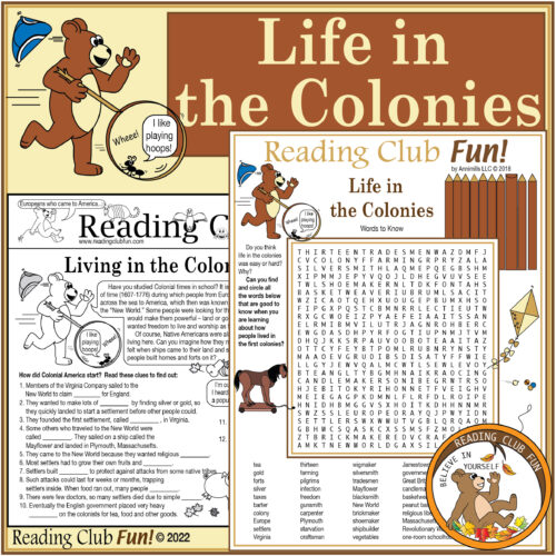 Life in the Colonies (Columbus to the Revolution) : Printable Puzzles ...