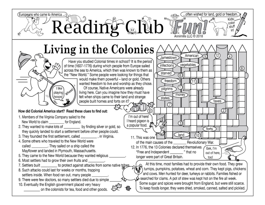 Life in the Colonies (Columbus to the Revolution) : Printable Puzzles ...