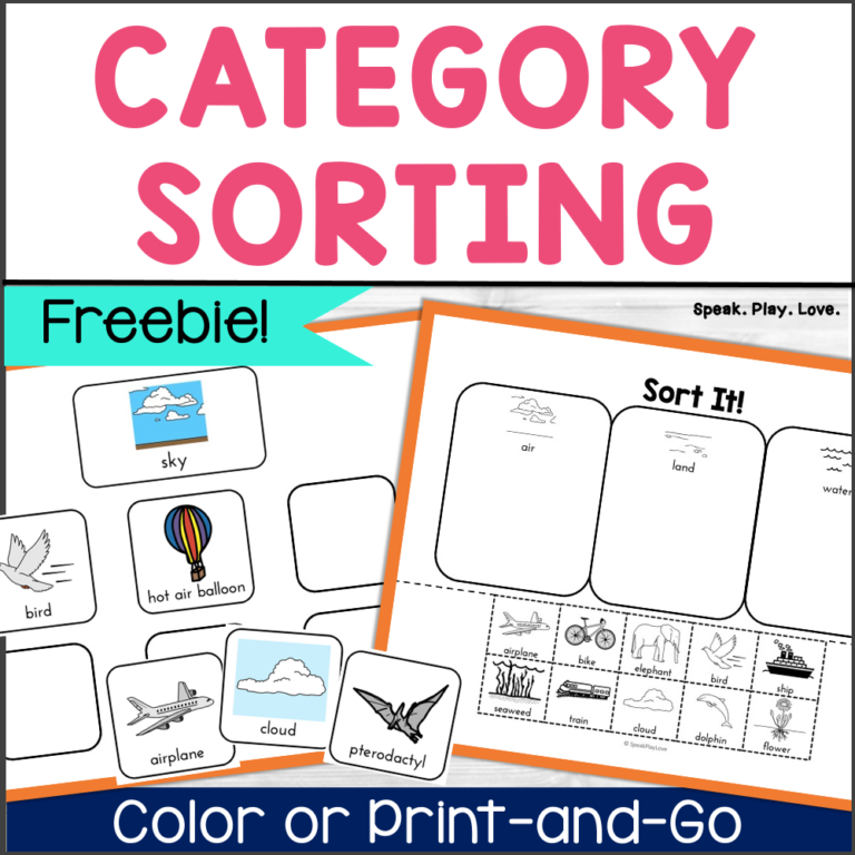 Categories Speech Therapy Activities - Category Sorting - Preschool ...