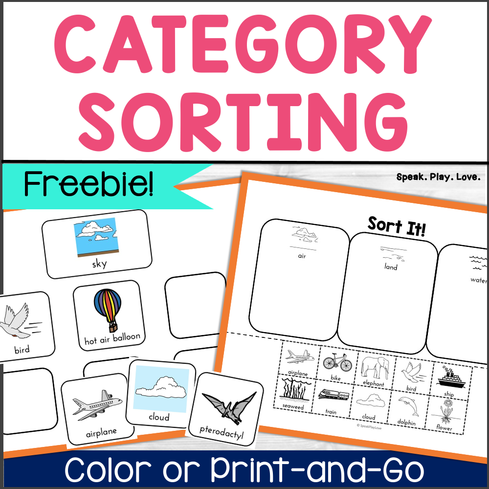 Categories Speech Therapy Activities - Category Sorting - Preschool ...