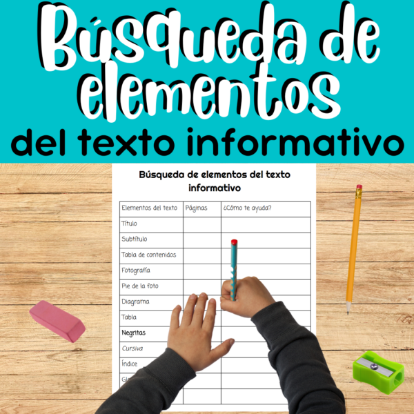 Spanish Non-fiction Scavenger Hunt (Búsqueda de elementos del texto ...