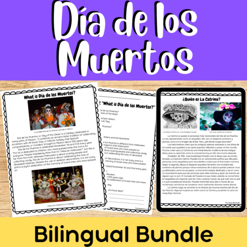 Bilingual Bundle: Día de los Muertos Reading Print & Digital Spanish ...