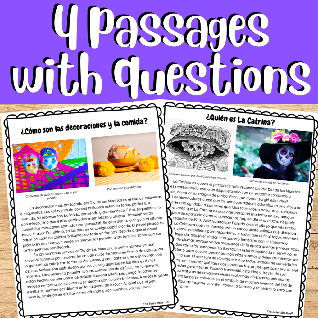Bilingual Bundle: Día de los Muertos Reading Print & Digital Spanish ...