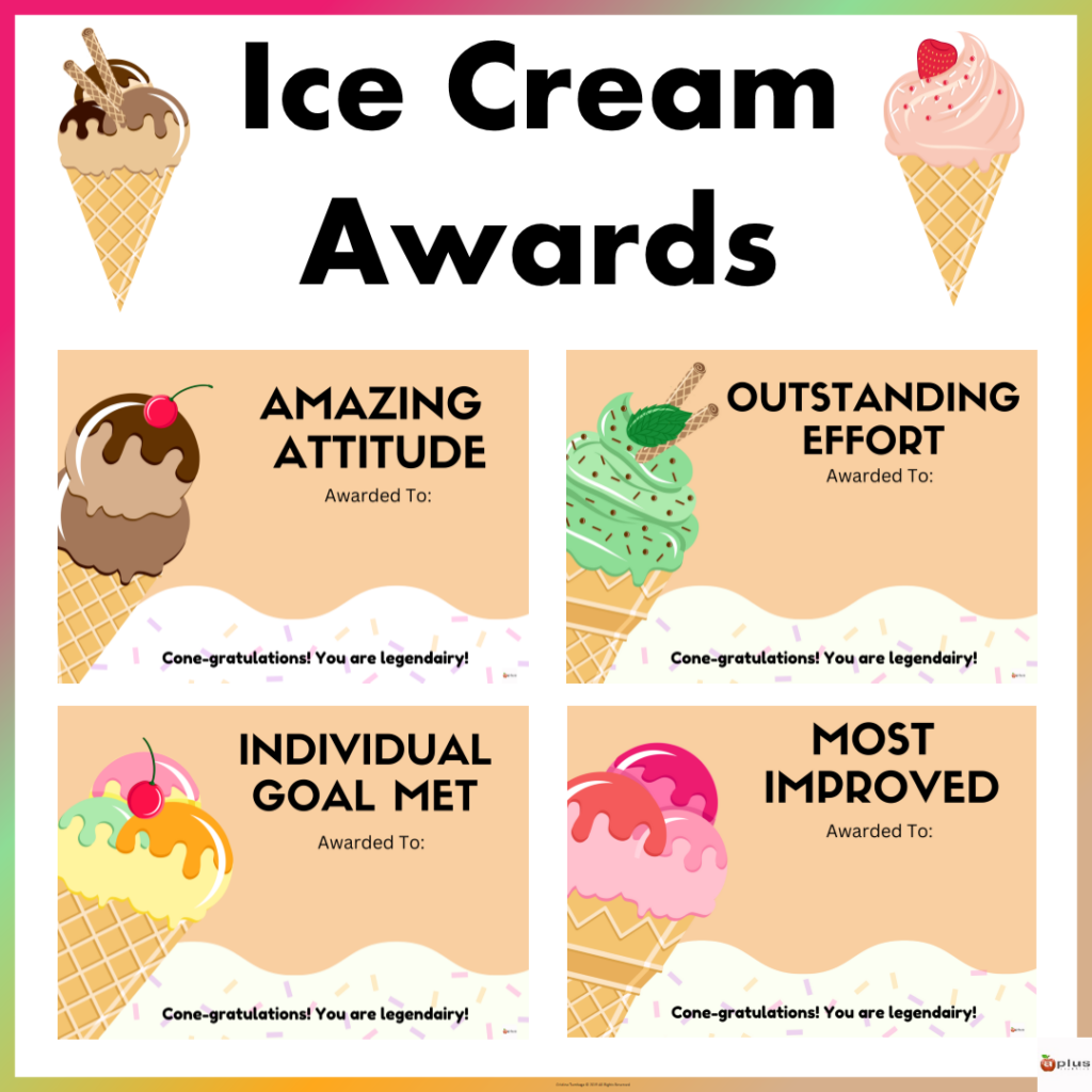 Editable Ice Cream Awards - Made By Teachers