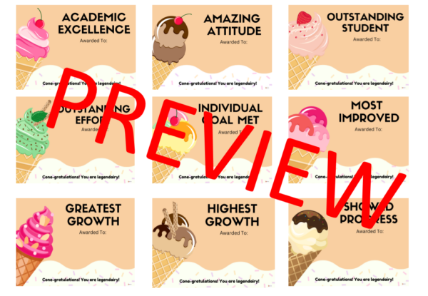 Editable Ice Cream Awards | Made By Teachers