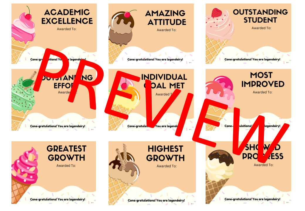 Editable Ice Cream Awards | Made By Teachers