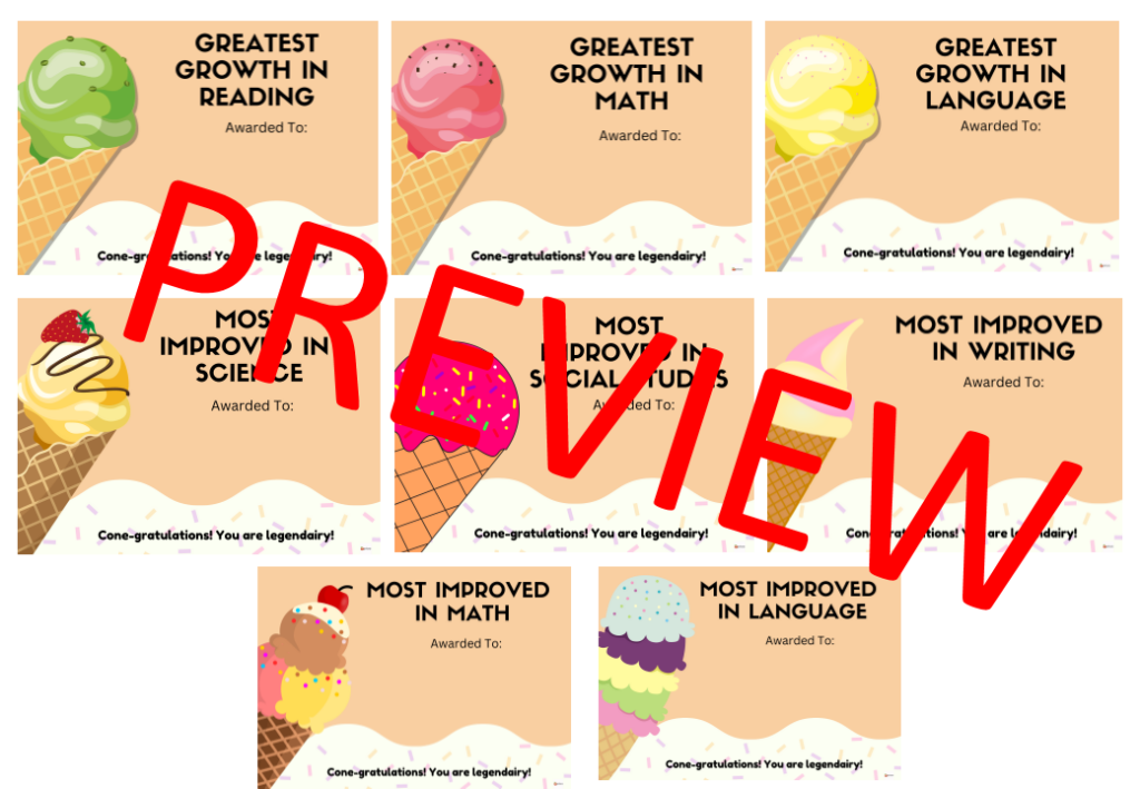 Editable Ice Cream Awards | Made By Teachers