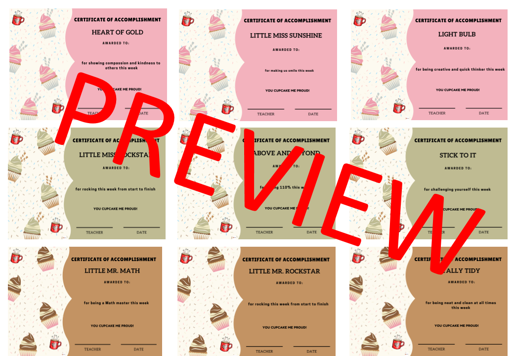 Editable Fun Friday Weekly Student Cupcake Awards | Made By Teachers
