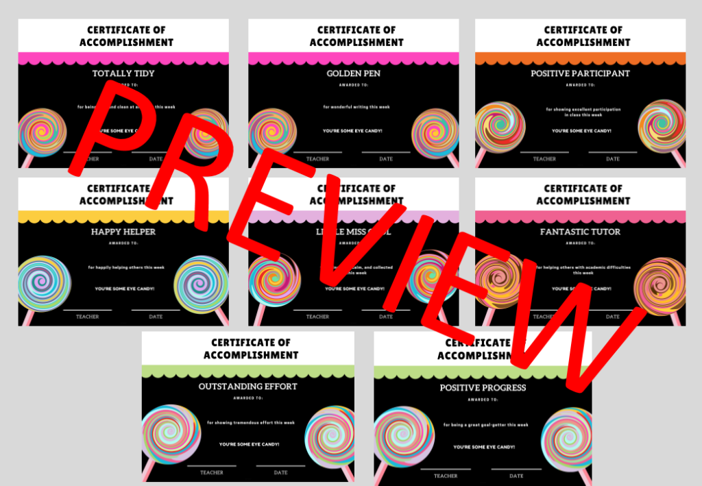 Editable Fun Friday Weekly Student Lollipop Awards | Made By Teachers