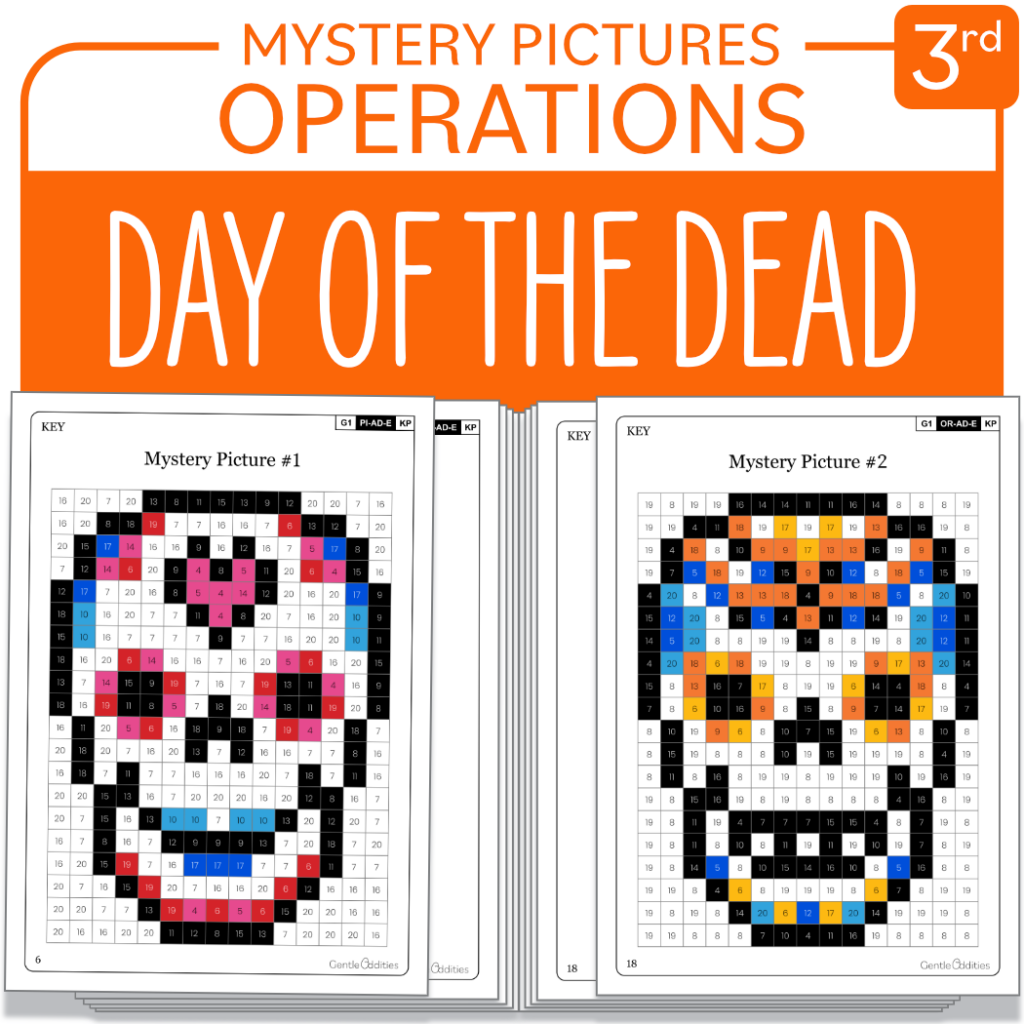 Day Of the Dead El Día De Los Muertos Math Mystery Pictures Grade 3 ...