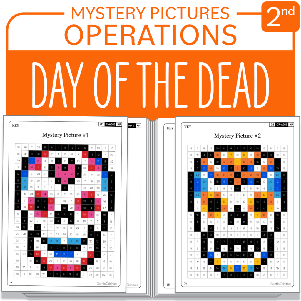 Day Of the Dead El Día De Los Muertos Math Mystery Pictures Grade 2 ...