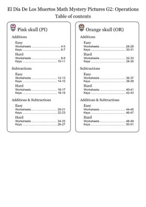 Day Of the Dead El Día De Los Muertos Math Mystery Pictures Grade 2 ...