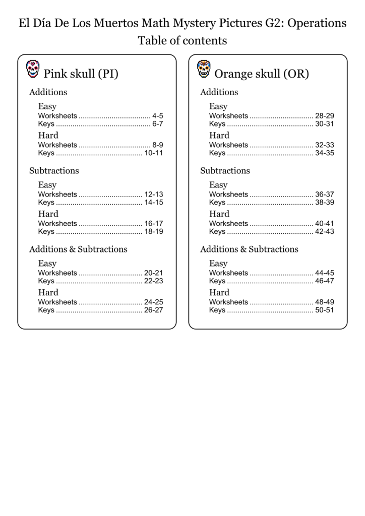 Day Of the Dead El Día De Los Muertos Math Mystery Pictures Grade 2 ...