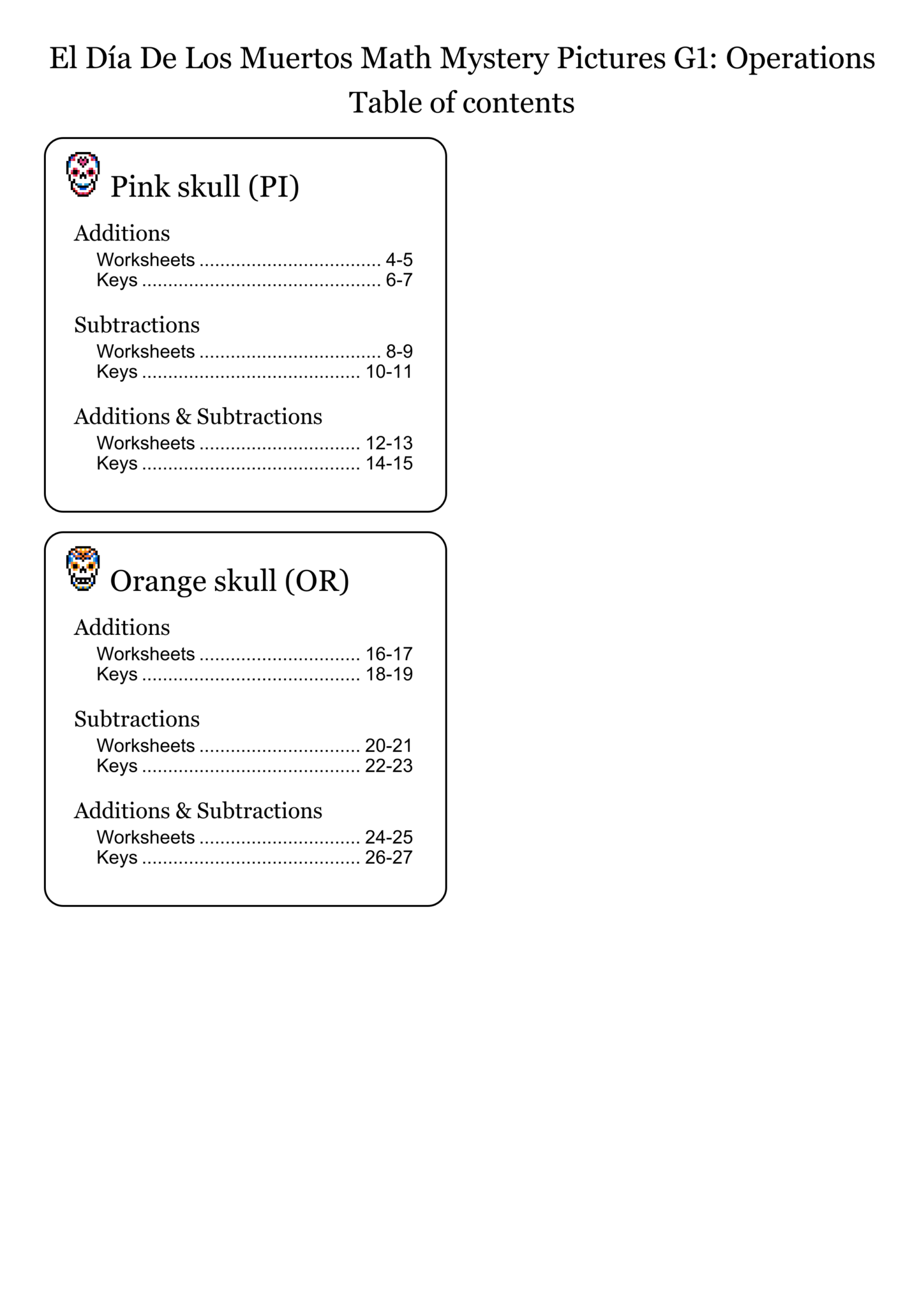 Day Of the Dead El Día De Los Muertos Math Mystery Pictures Grade 1 ...