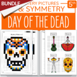 BUNDLE El Día De Los Muertos Grade 5 Symmetry and Math Mystery Pictures ...