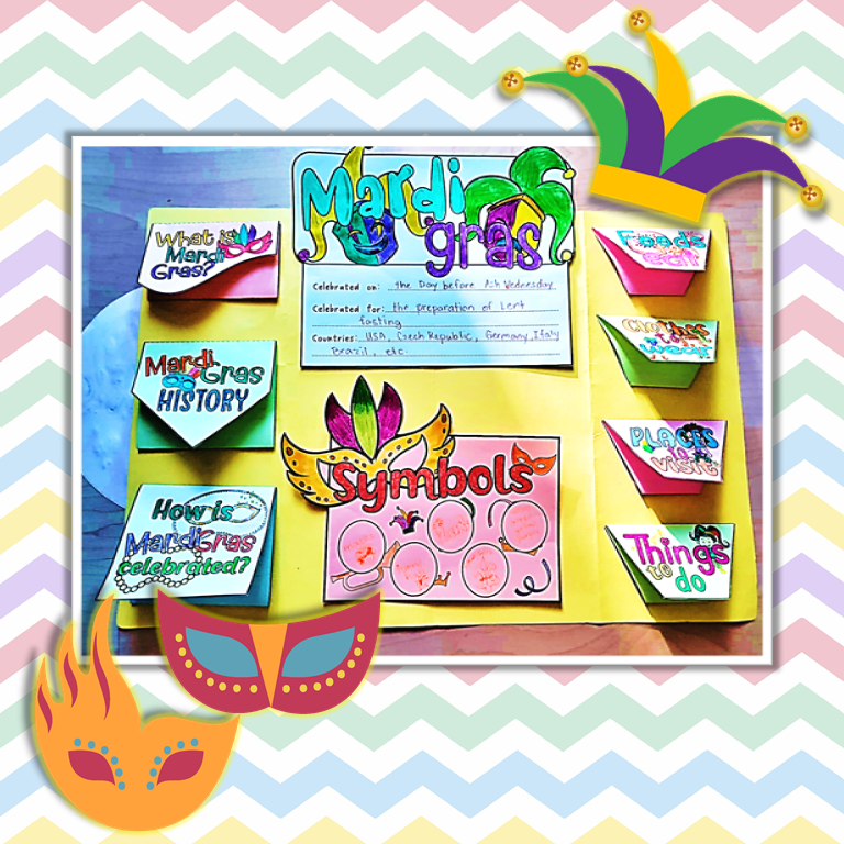 Mardi Gras Lapbook with Reading Comprehension Worksheets | Made By Teachers