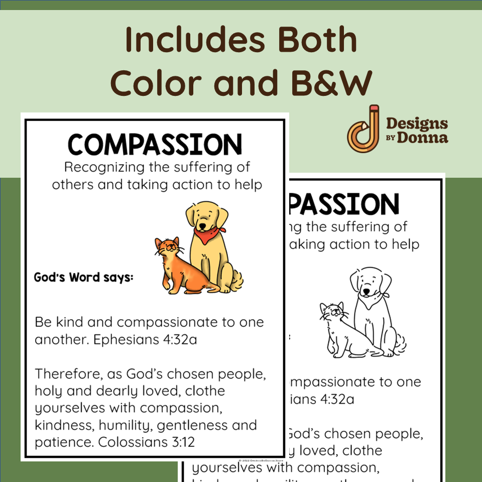 Compassion - Christian Character Trait Packet | Made By Teachers