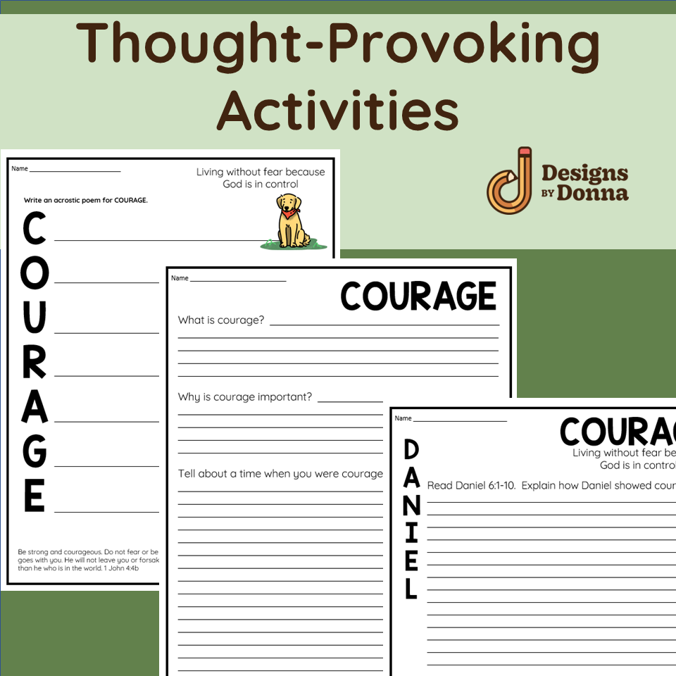 Courage - Christian Character Trait Packet | Made By Teachers