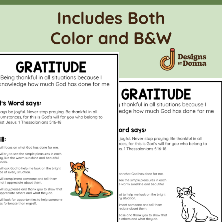 Gratitude - Christian Character Trait Packet | Made By Teachers