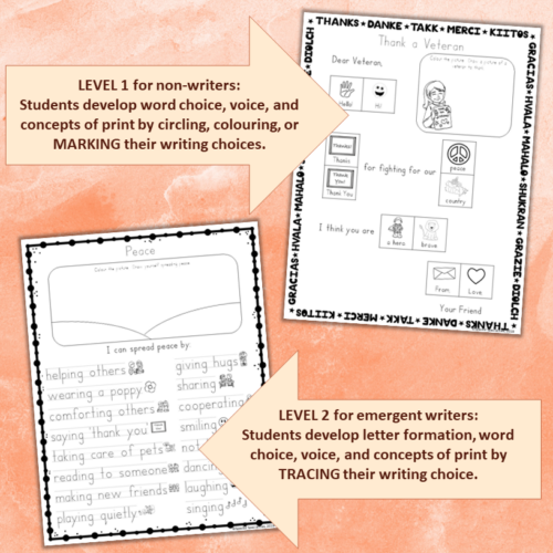 Remembrance Day / Thanksgiving Daily Journal Writing (November) | Made ...