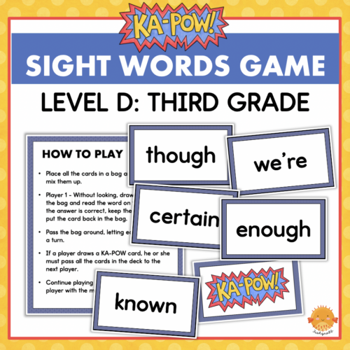 3rd Grade Sight Words Game - Made By Teachers