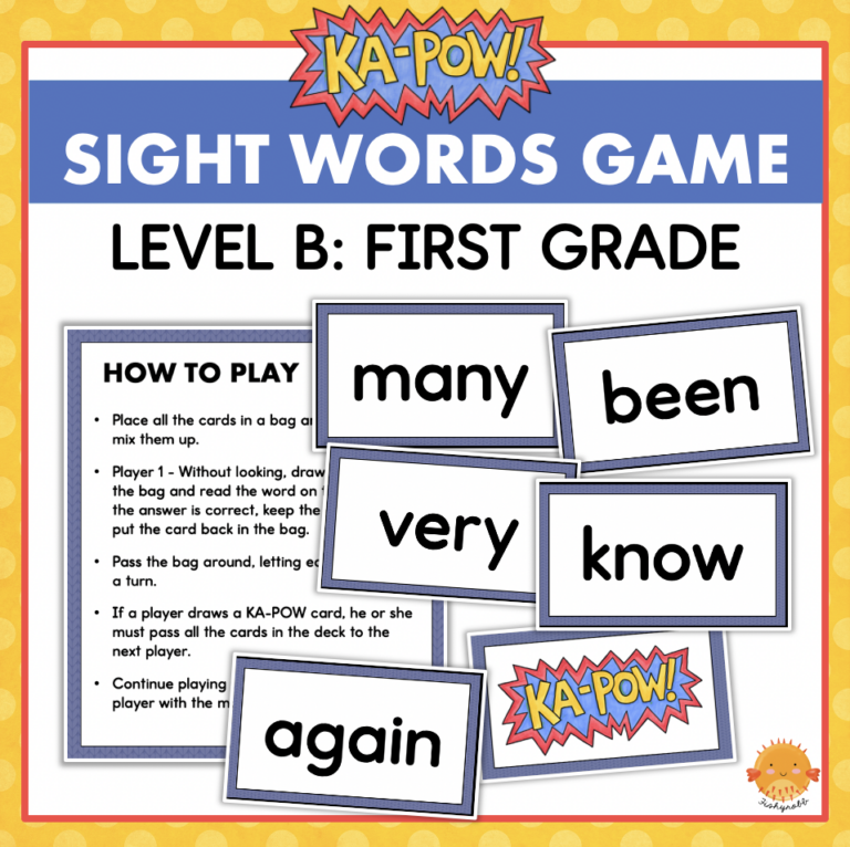 1st Grade Sight Words Game - Made By Teachers