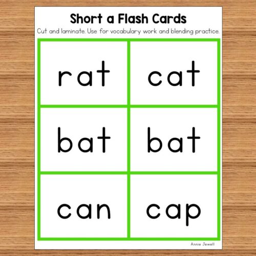 Short Vowel Flash Cards and Picture Cards - Short a | Made By Teachers