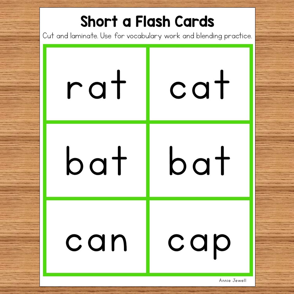 Short Vowel Flash Cards and Picture Cards - Short a | Made By Teachers