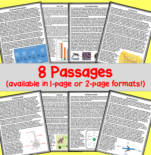 RI.4.7: Interpreting Information - 8 Passages & 40 Questions! | Made By ...