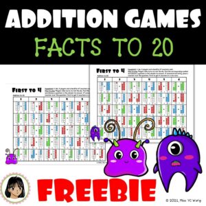 Free Beginning Addition Math Games - fact fluency practice | Made By ...