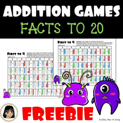 Free Beginning Addition Math Games - fact fluency practice | Made By ...