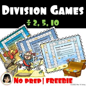 Free No Prep Pirate Math Division Games for Fact Fluency | ÷2, 5, 10 ...