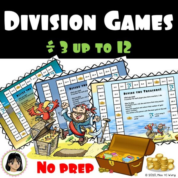 No Prep Pirate Math Division Games for Fact Fluency - Made By Teachers