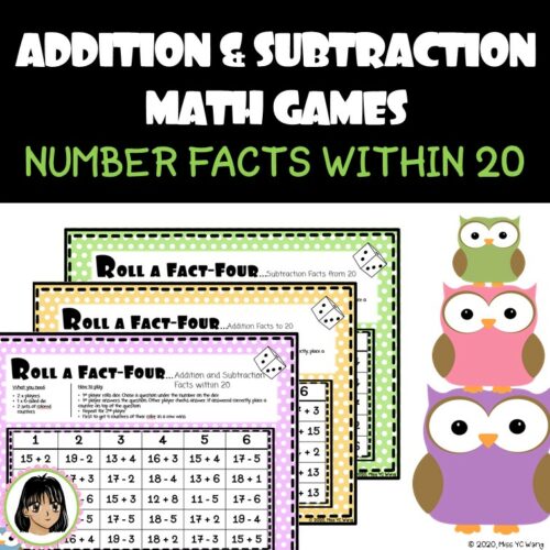 Owl K-2nd Grade Math Games for Addition and Subtraction fact fluency ...