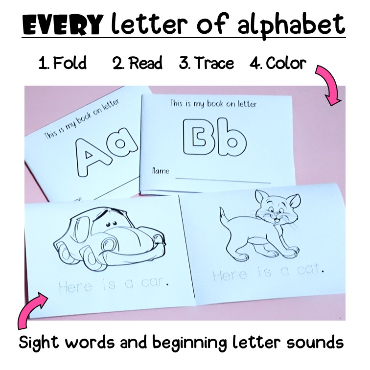 Alphabet mini books for Sight Word and Alphabet Tracing and Reading ...