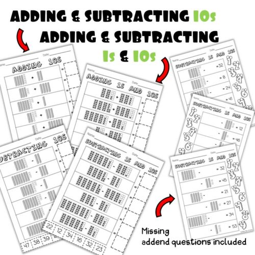Addition and Subtraction Worksheets with and without regrouping | Made ...