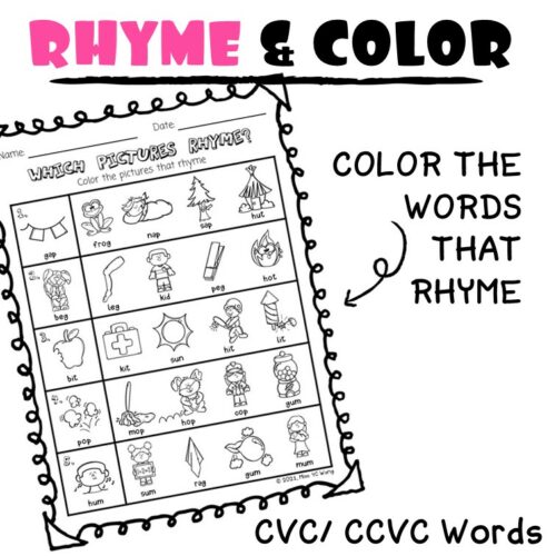 Rhyming CVC Words Worksheets | Made By Teachers