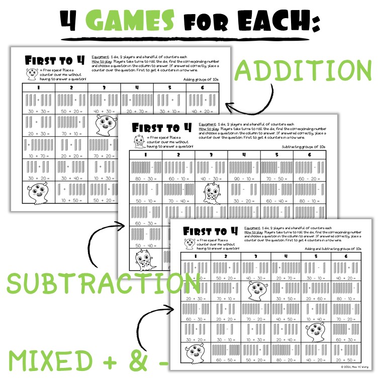 Two Digit Addition and Subtraction Games with Pictures | Made By Teachers