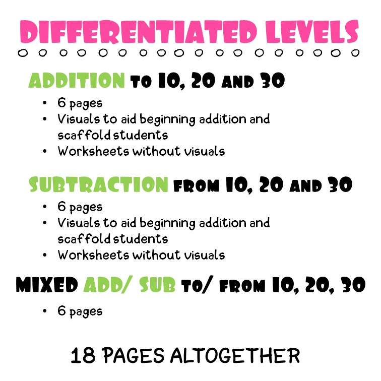 K, 1st and 2nd Grade One Step Addition and Subtraction Word Problems ...