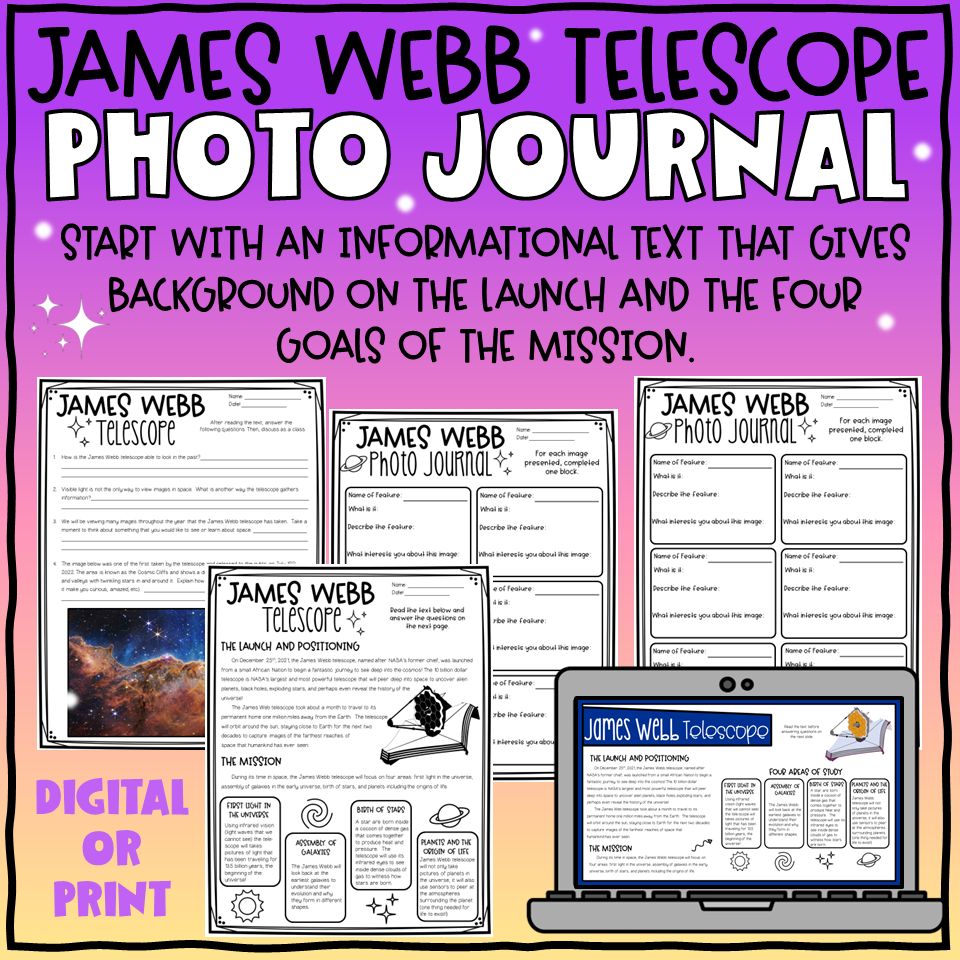 James Webb Telescope Photo Journal - Growing Resource | Made By Teachers