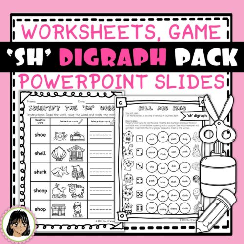 Consonant Digraph SH Worksheets, game and PPT Slides | Made By Teachers