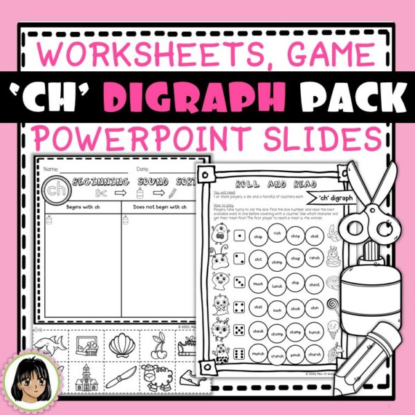 Consonant Digraph CH Worksheets, game and PPT Slides | Made By Teachers