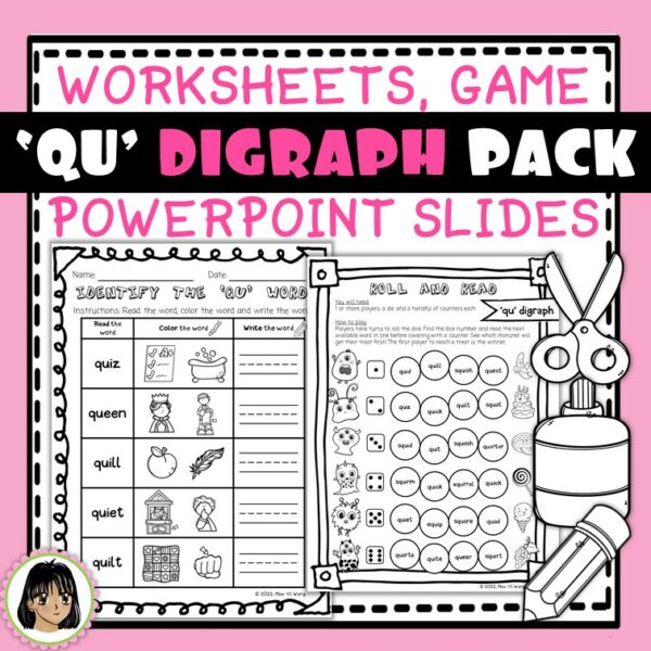 Consonant Digraph QU Worksheets, game and PPT Slides | Made By Teachers
