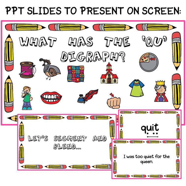 Consonant Digraph QU Worksheets, game and PPT Slides | Made By Teachers