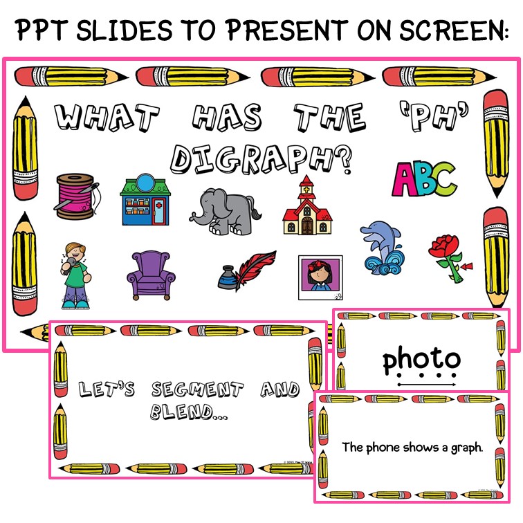 Consonant Digraph PH Worksheets, game and PPT Slides | Made By Teachers