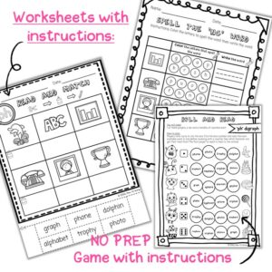 Consonant Digraph PH Worksheets, game and PPT Slides | Made By Teachers